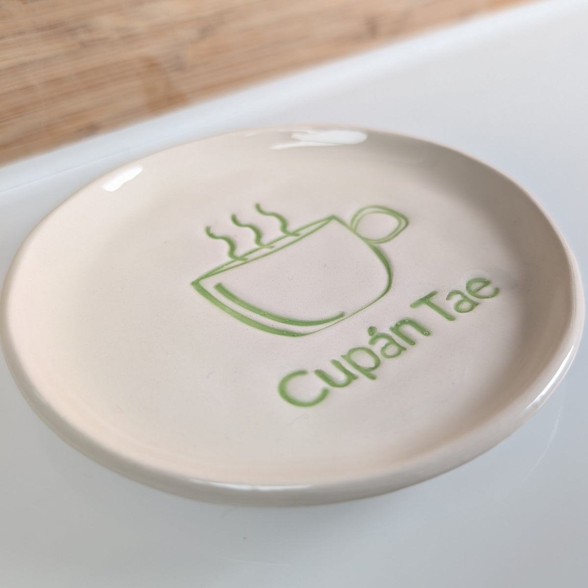 Maple Tree Pottery-Cupán Tae-Tea Bag Dish-Green – Siopa An Carn