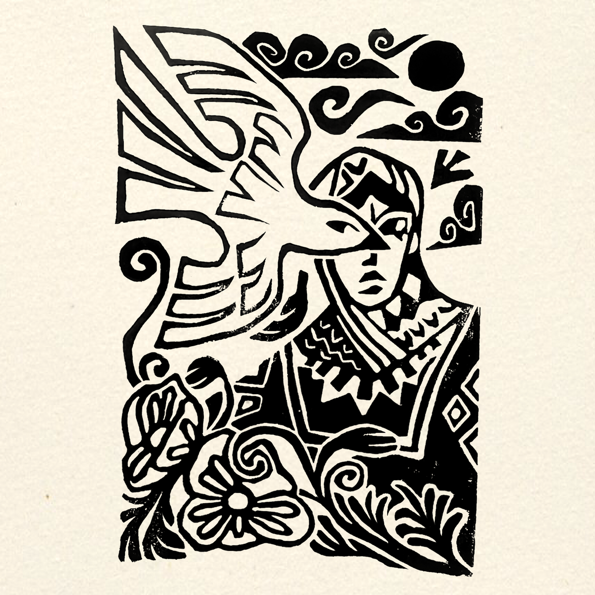 Jess Lila Wood Illustration. Lino Prints 'Saoirse' – Siopa An Carn
